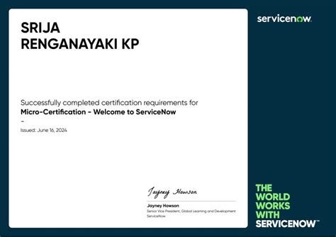 Srija Renganayaki K P On Linkedin Servicenow Certification