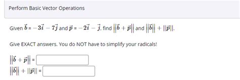 solved perform basic vector operations given q 3 10