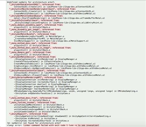 Undefined Symbols For Architecture Armv UnityGetDataContextEAGL After Switching From Mono