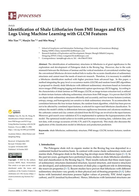 Pdf Identification Of Shale Lithofacies From Fmi Images And Ecs Logs