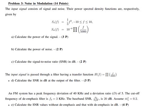 Solved Problem Noise In Modulation Points The Input Chegg