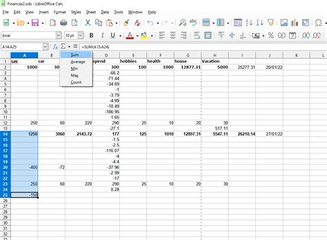 Sum Function Not Working English Ask LibreOffice