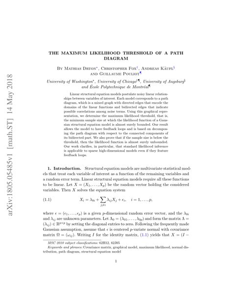 Pdf The Maximum Likelihood Threshold Of A Path Diagram