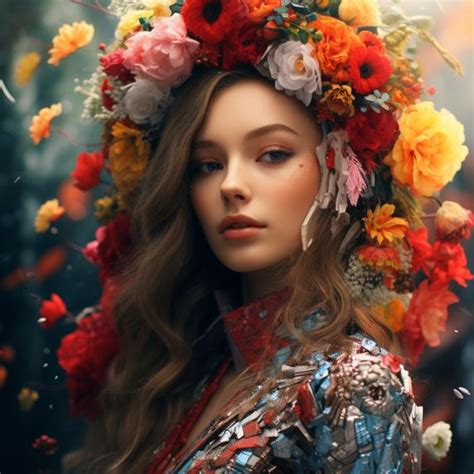 девушка нейросеть искуственный интеллект фэнтези фентези цветы девушка с цветами