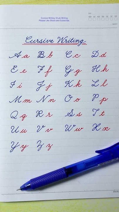 Cursive Writing A To Z Cursive Writing Abcd Cursive Abcd Cursive Letters Cursive Handw