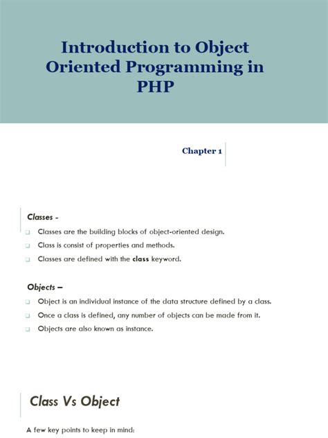 Chapter 1 Oop In Php 1pptx Pdf Class Computer Programming Object Oriented Programming