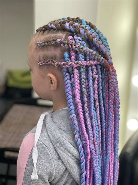 Цветные косы | Colored braids, Hair styles, Cornrows