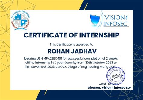 Rohan Jadhav On Linkedin Cybersecurity Mentorship Intership Ethicalhacking