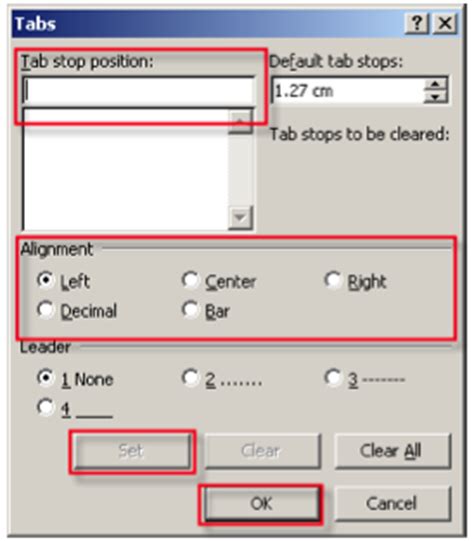 Word Processing Working With Text Working With Tabs WikiEducator