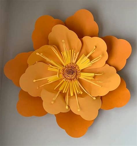 Orange Handmade Flower Decor Purple And Orange Paper Flower Orange