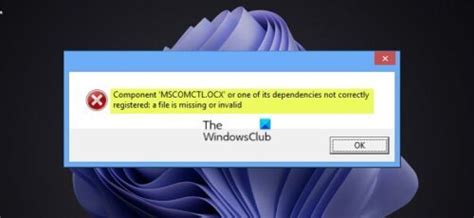 Mscomctlocx 或其依赖项之一未注册 Tech Club
