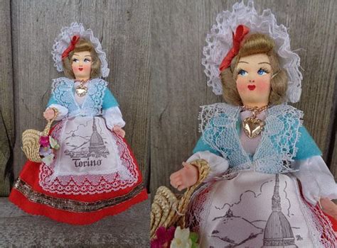 Italian Vintage Doll Souvenir Doll Torino Flower Girl Antique
