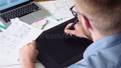 Guy Creating 3d Prototype Of Vr Headset Stock Footage Video Of Modern