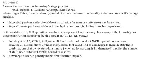 solved problem 2 assume that we have the following 6 stage pipeline