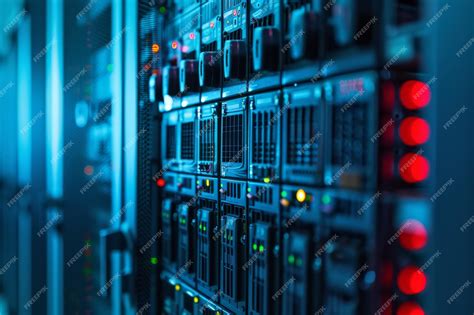 Advanced Hightech Server Rack System In A Modern Data Center For Efficient Operations Premium