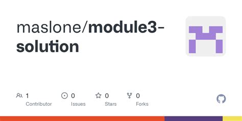 github maslone module3 solution