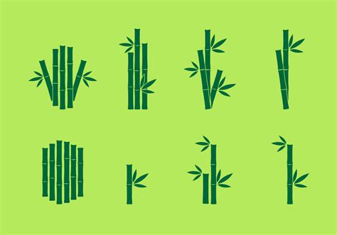 Bamboo Icon Vector Set 137145 Vector Art At Vecteezy