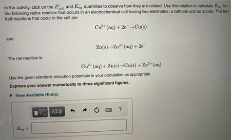 solved in the activity click on the eu and keq quantities