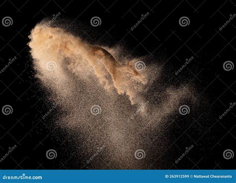 Small Size Fine Sand Flying Explosion Golden Grain Wave Explode Abstract Cloud Fly Yellow