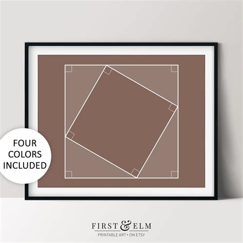 Pythagorean Theorem Proof Poster Geometry Classroom Décor Nerdy Math