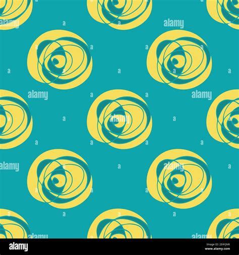 Abstract Scribbled Painterly Circle Vector Seamless Pattern Background