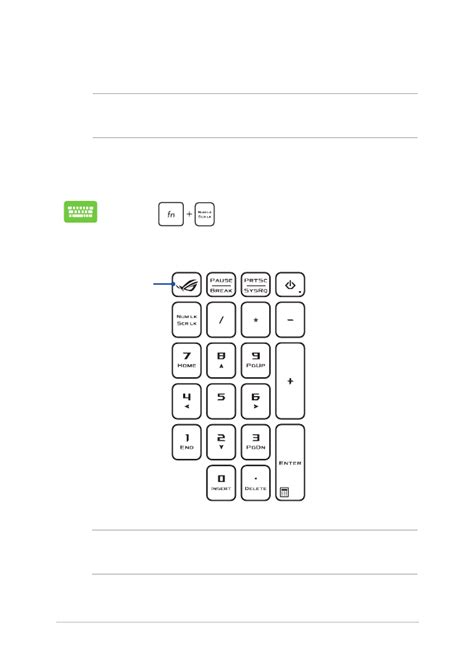 Using The Numeric Keypad ASUS ROG GL VD