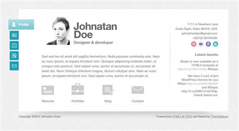 38 Html5 Resume Templates Free Samples Examples Format Download