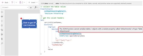 The Json Function Cannot Serialize Tables Objects With A Nested Property Called Attachments