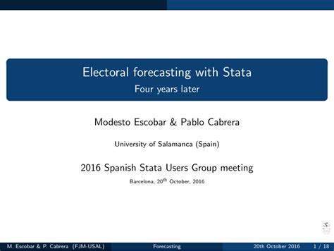 PPT Electoral Forecasting With Stata Four Years Later Modesto Escobar PowerPoint