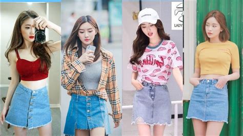 Denim Mini Skirt Outfit Ideas