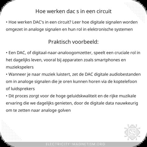 Hoe Werken DAC S In Een Circuit