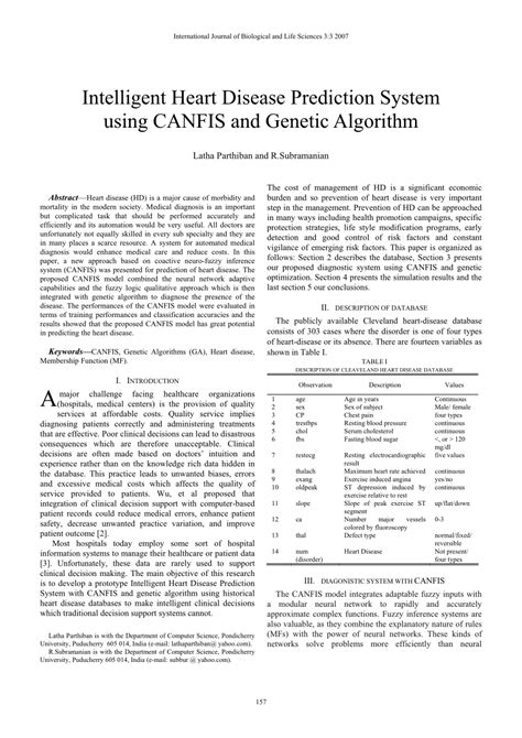 Pdf Intelligent Heart Disease Prediction System Using Canfis And Genetic Algorithm