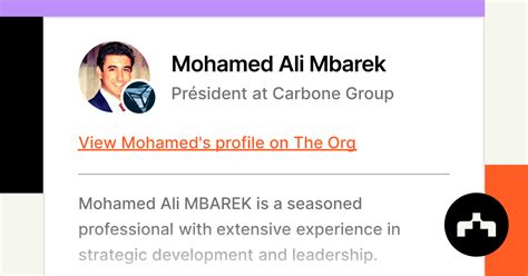Mohamed Ali Mbarek Président At Carbone Group The Org