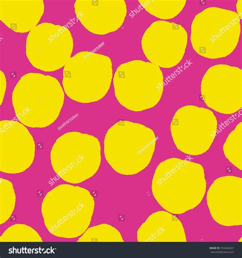 Big Polka Dots Pattern Pink Yellow Stock Vector Royalty Free