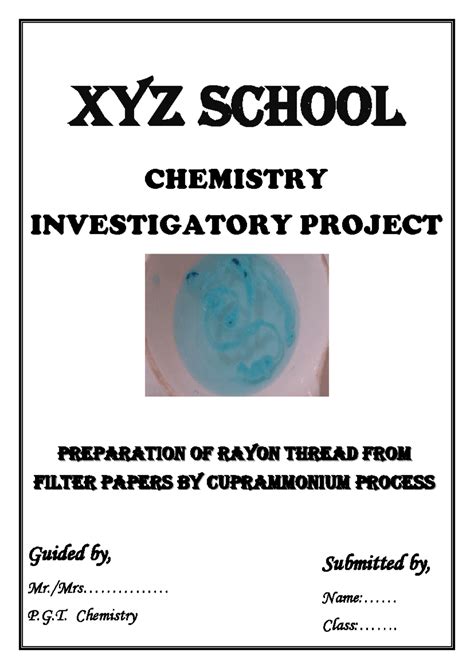 Aissce Chemistry Investigatory Project Rayon Thread From Filter Paper
