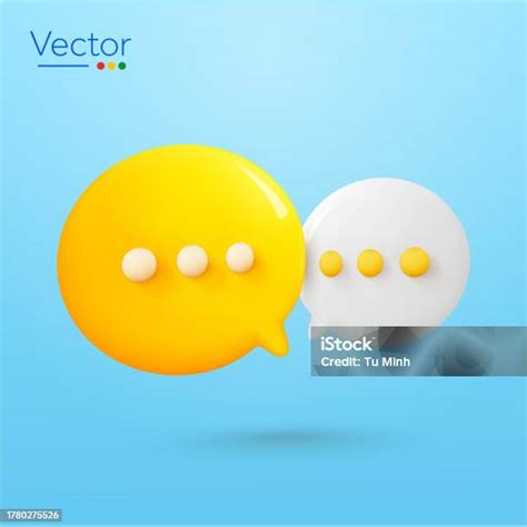 3d 노란색과 흰색 채팅 또는 생각 거품 상자 배경에 고립되어 있습니다 3d 렌더링 된 채팅 또는 댓글 아이콘 대화 상자 기호 대화 벡터 일러스트 레이 션 3차원 형태에
