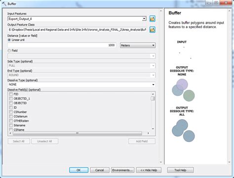 Figure C1 Arcgis Buffer Tool Window With Input Parameters Download