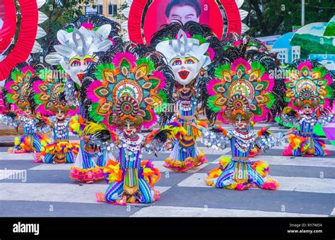 Participants In The Masskara Festival In Bacolod Philippines Stock