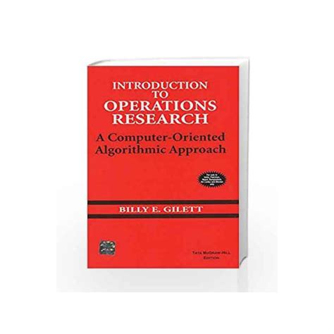 Introduction To Operations Research A Computer Oriented Algorithmic