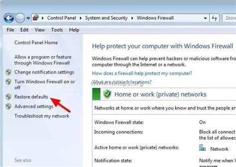 Restore Firewall Settings To Their Default Values Windows All