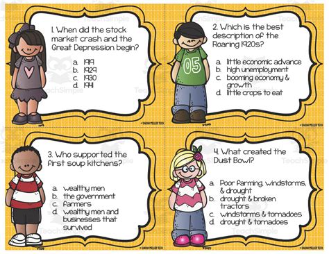 Great Depression New Deal Task Cards By Teach Simple