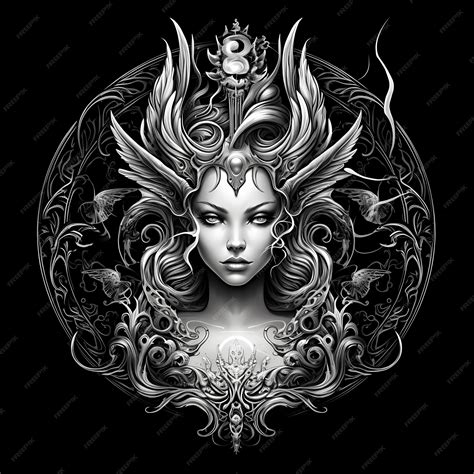 Premium Photo Beautiful Fairies Angel Tattoo Design Illustration