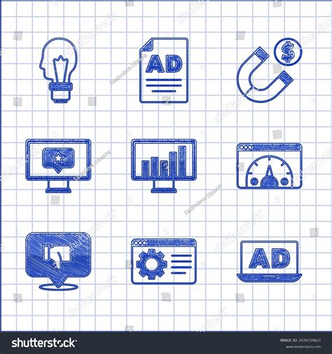 Set Monitor Graph Chart Browser Setting Stock Vector Royalty Free 2036729621 Shutterstock