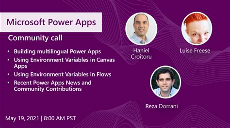 may 19th power apps community call multilingual power apps environment variables and more