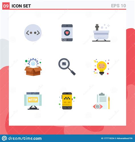 9 Universal Flat Colors Set For Web And Mobile Applications Product Delivery Spa Box Package