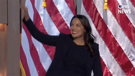 Dnc Alexandria Ocasio Cortez Waving 