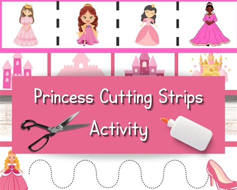 Princess Cutting Strips Activities For Preschool Girl 3 And 4 Year