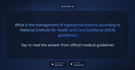 What Is The Management Of Hyperprolactinemia According To National