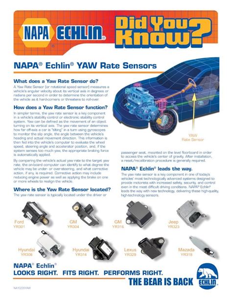 PDF NAPA Echlin YAW Rate Sensors EES Techlink How Does A Yaw Rate Sensor Function In