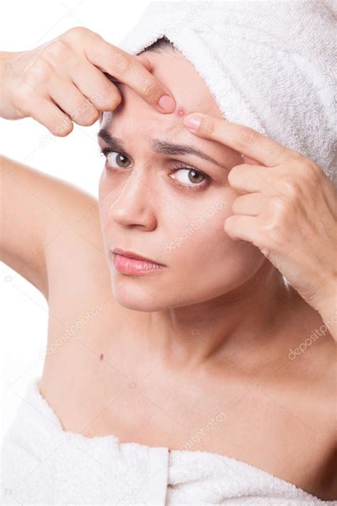 Girl Squeezing Pimple Stock Photo By Olesya Turchuk Ru 102739264